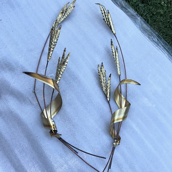 Home Interiors | Wall Decor | Vintage 97 S Brass Gold Metal Wheat Sheaf ...